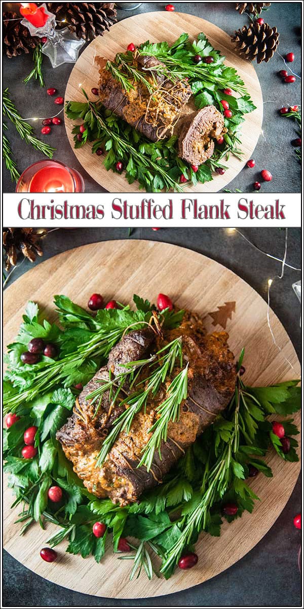 Christmas Stuffed Flank Steak - Seasoned Sprinkles