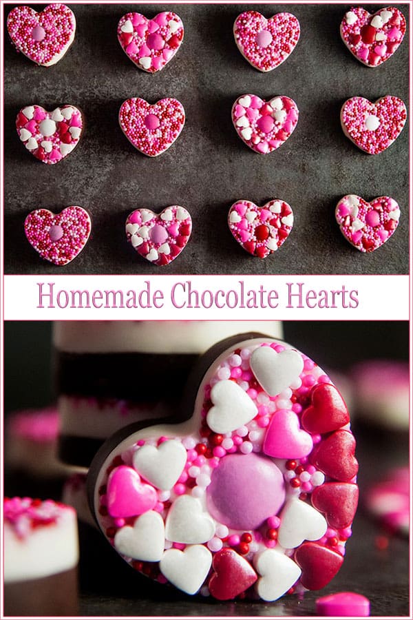 Homemade Chocolate Hearts - Seasoned Sprinkles