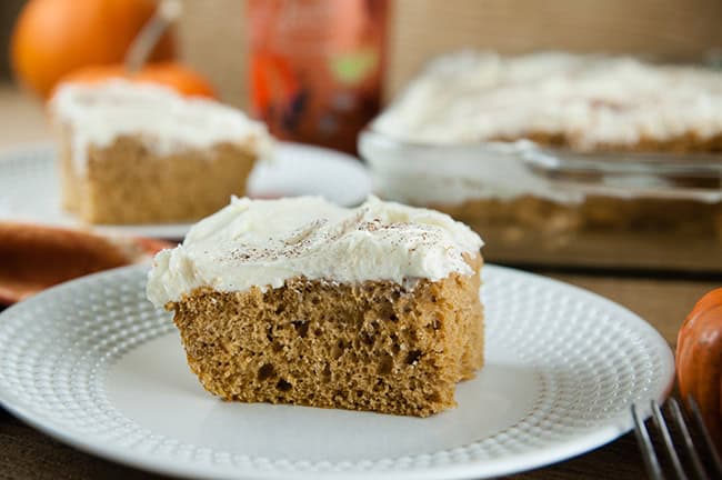 Boozy Pumpkin Sheet Cake - Seasoned Sprinkles