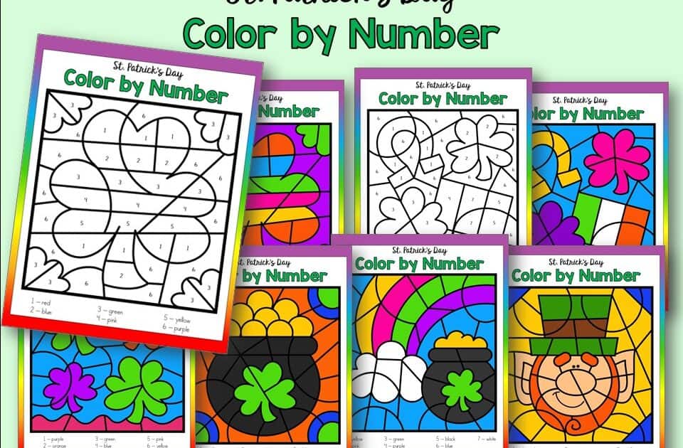 St. Patrick's Day color by number printables for preschool ...