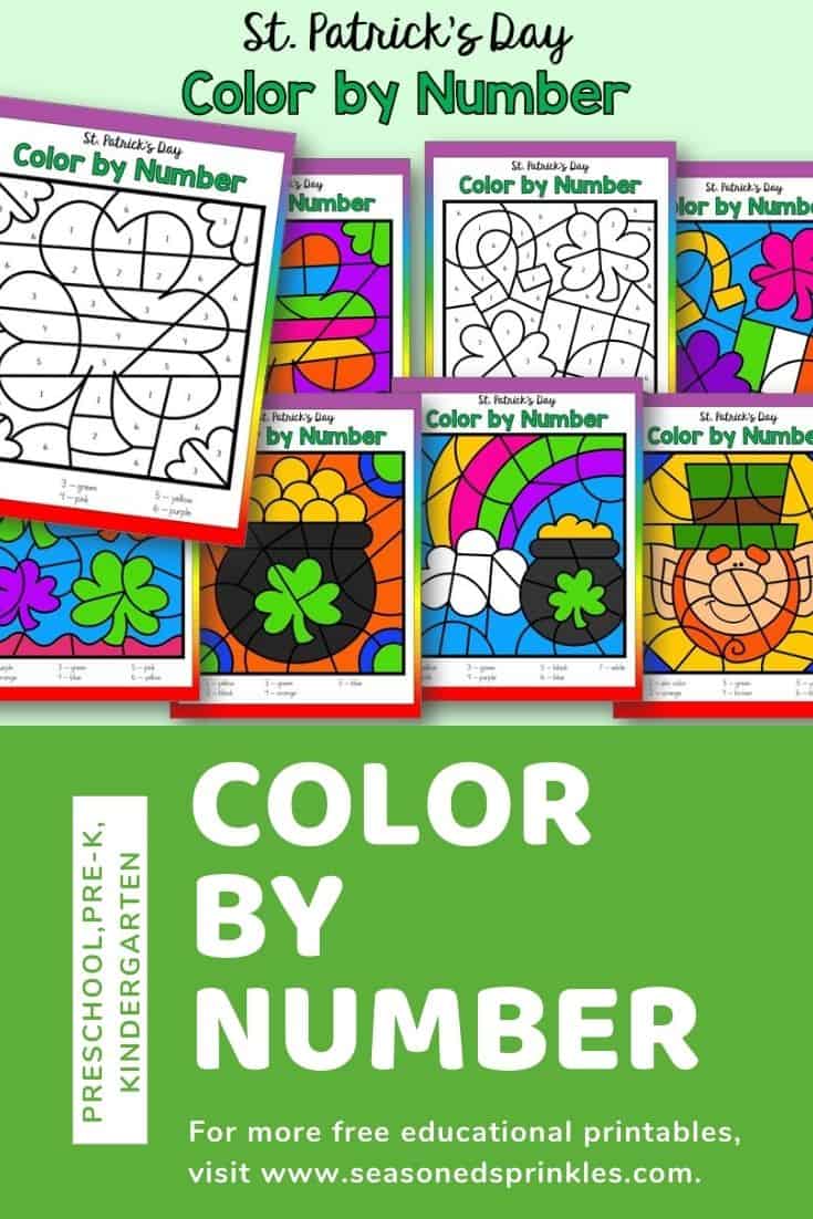 St. Patrick's Day color by number printables for preschool ...