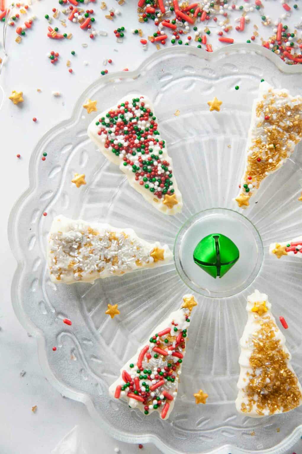 Homemade Christmas Tree Chocolate Candy - Seasoned Sprinkles