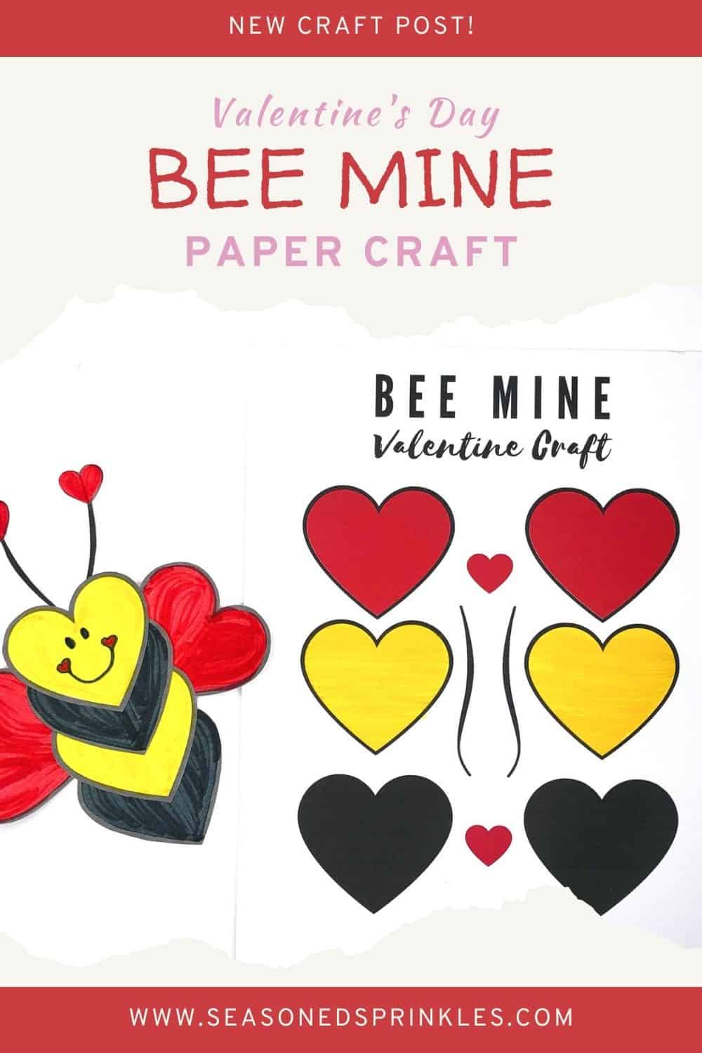 The Best Printable Valentine's Day Bee Craft - Seasoned Sprinkles