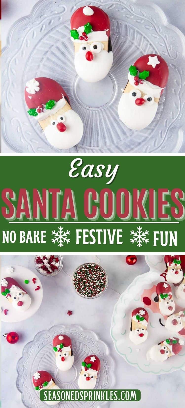 The Best Easy Santa Cookies - Seasoned Sprinkles