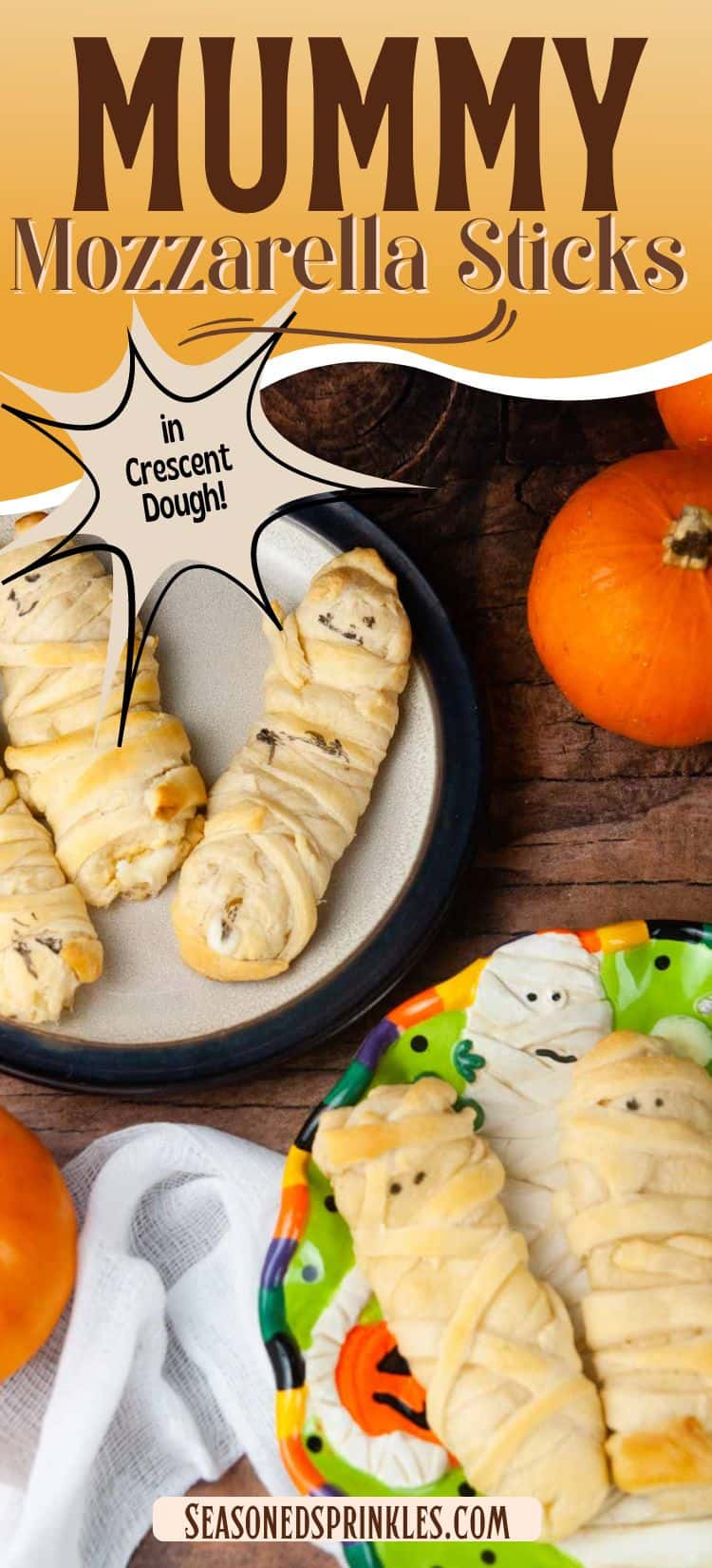 Easy Mummy Mozzarella Sticks (in Crescent Dough) for Halloween ...