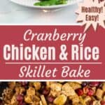 Festive Easy Cranberry Chicken and Rice Skillet - Seasoned Sprinkles