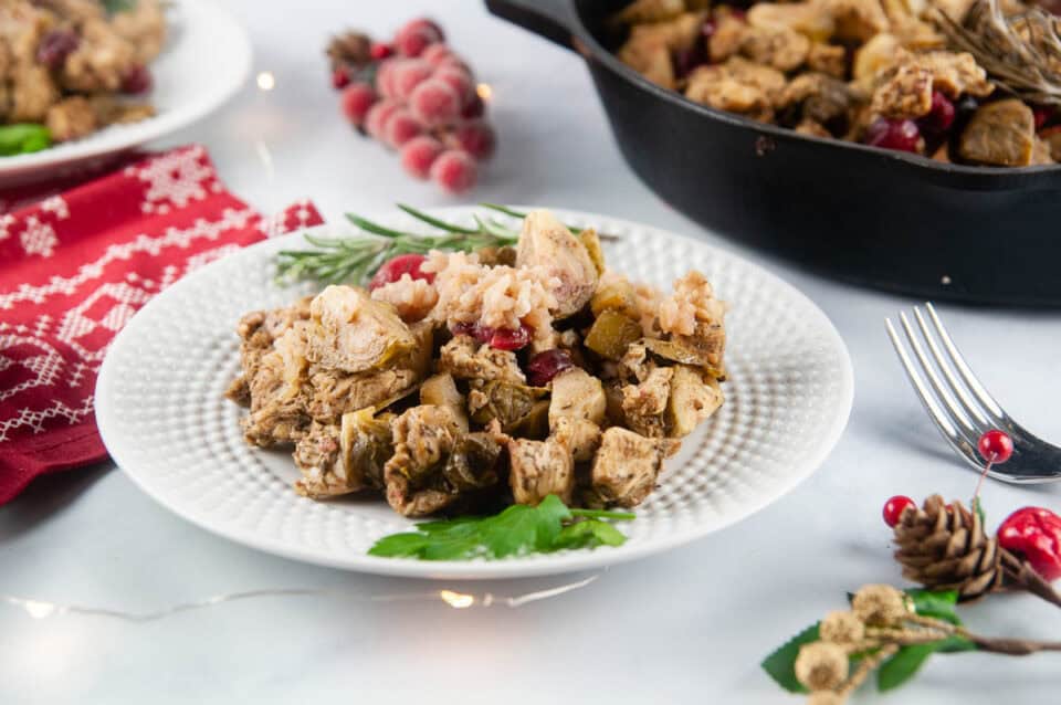Festive Easy Cranberry Chicken and Rice Skillet - Seasoned Sprinkles