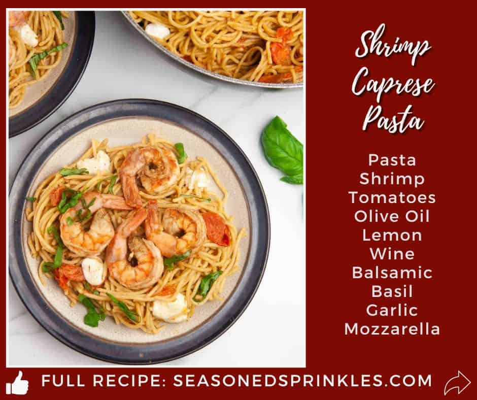 The Best Shrimp Caprese Pasta - Seasoned Sprinkles