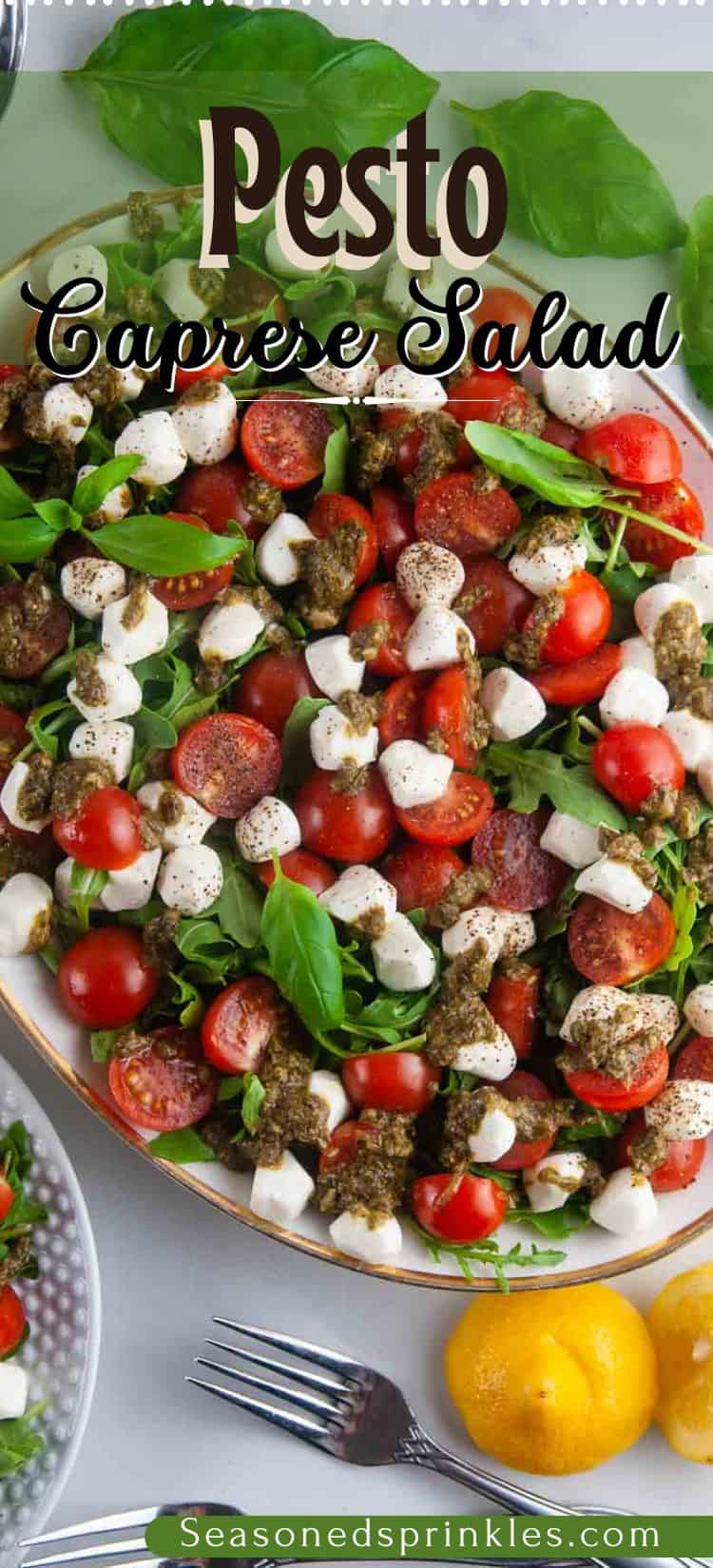 Easy Pesto Caprese Salad (Italian Mozzarella, Tomato, Basil Salad ...