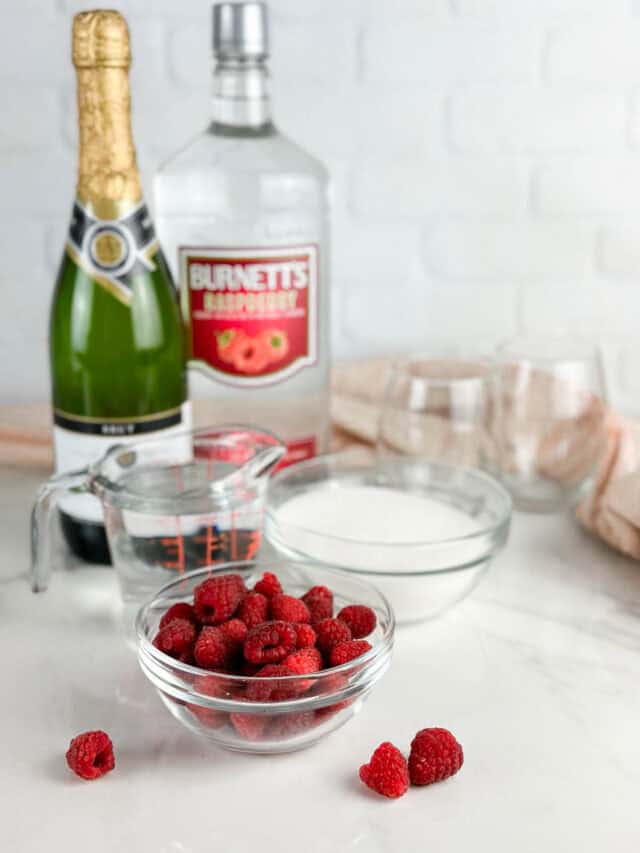 Sweet Sparkly Raspberry Champagne Cocktails - Seasoned Sprinkles