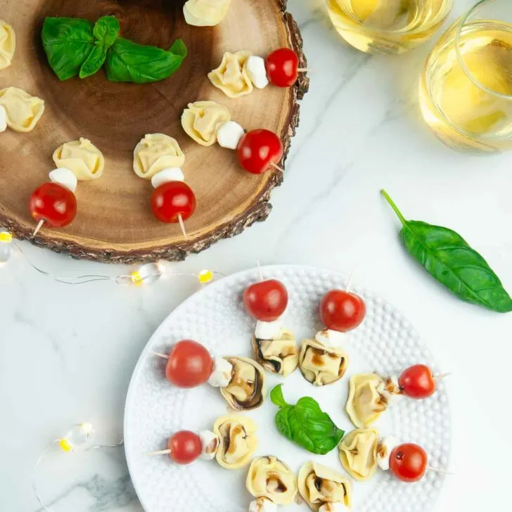 Easy Tortellini Caprese Skewers with Balsamic Glaze - Seasoned Sprinkles