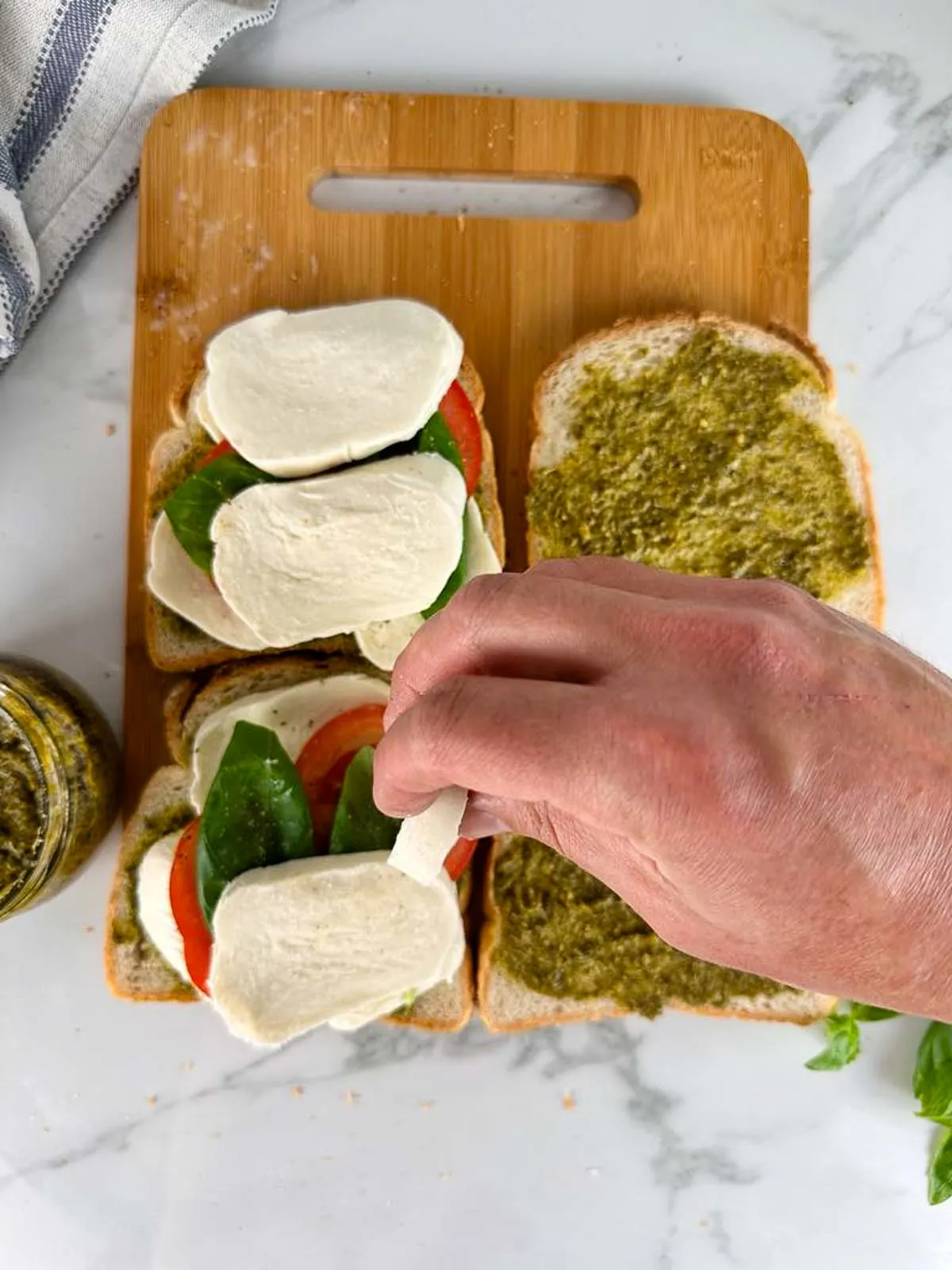 5 Minute Easy Caprese Panini Sandwich with Pesto - Seasoned Sprinkles