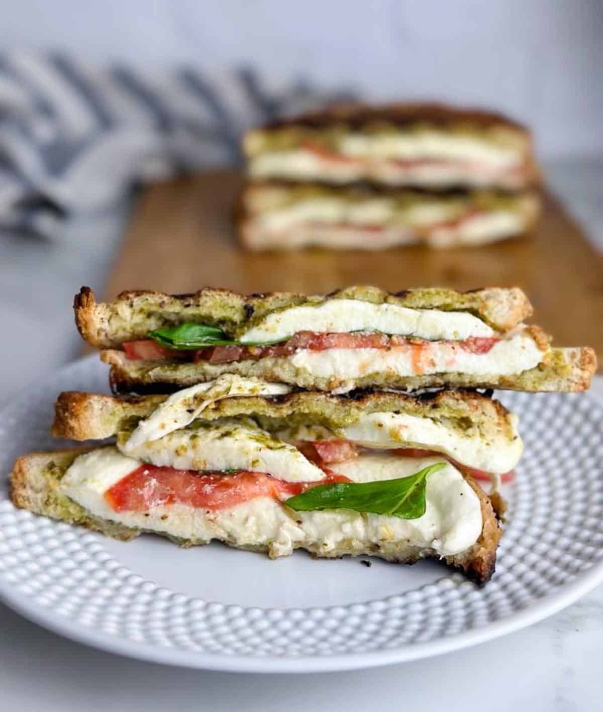 5 Minute Easy Caprese Panini Sandwich with Pesto - Seasoned Sprinkles