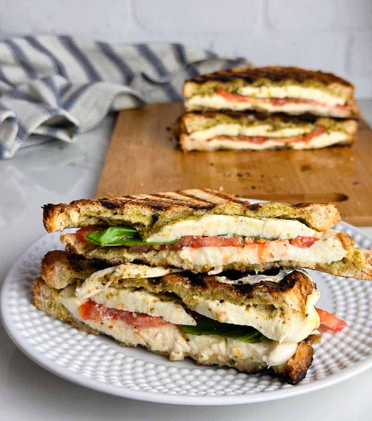 5 Minute Easy Caprese Panini Sandwich with Pesto - Seasoned Sprinkles