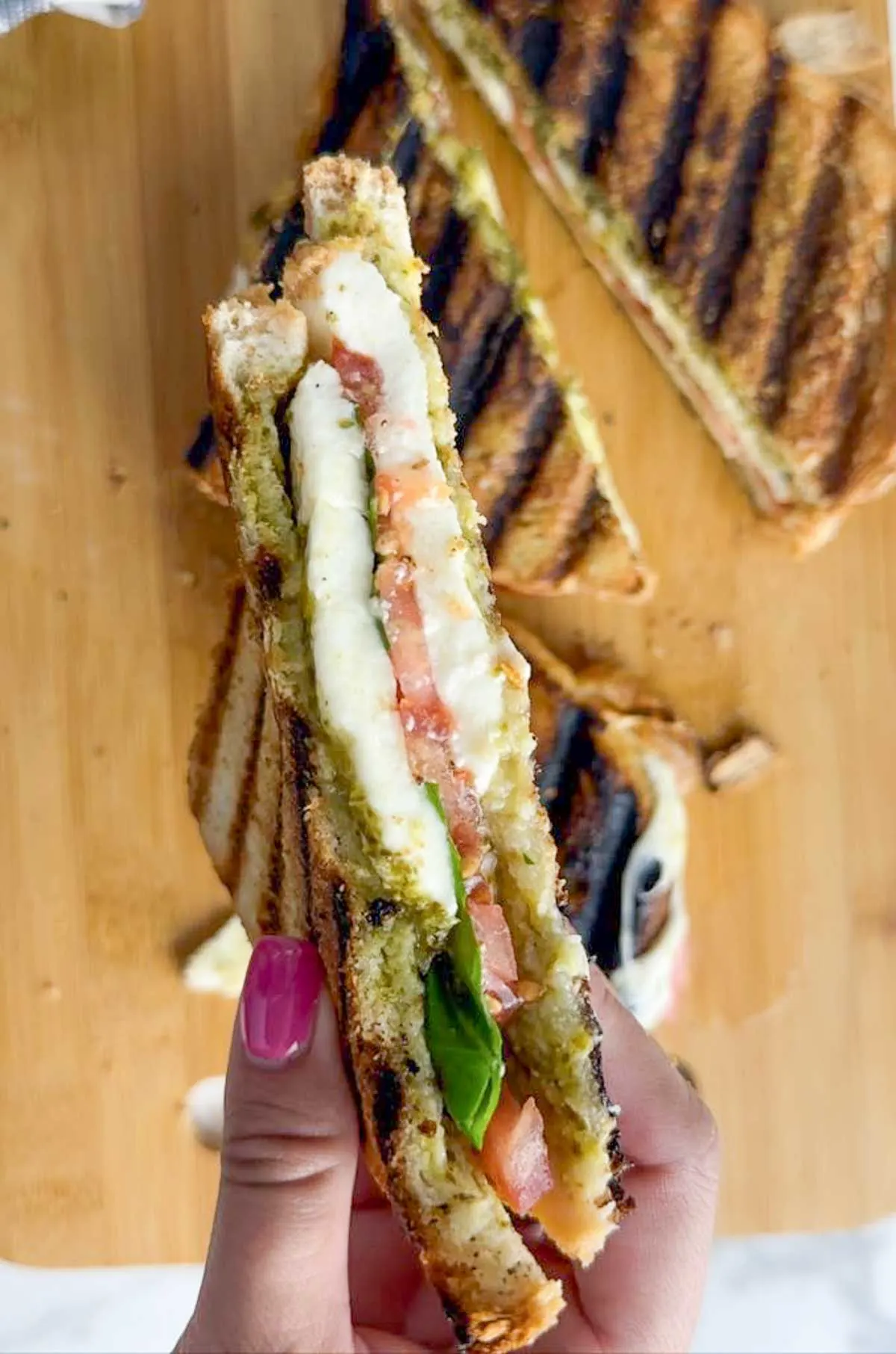 5 Minute Easy Caprese Panini Sandwich with Pesto - Seasoned Sprinkles